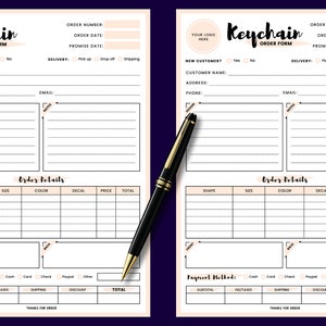 Keychain Order Form Template, Custom Order Form, Wholesale Order Form ...