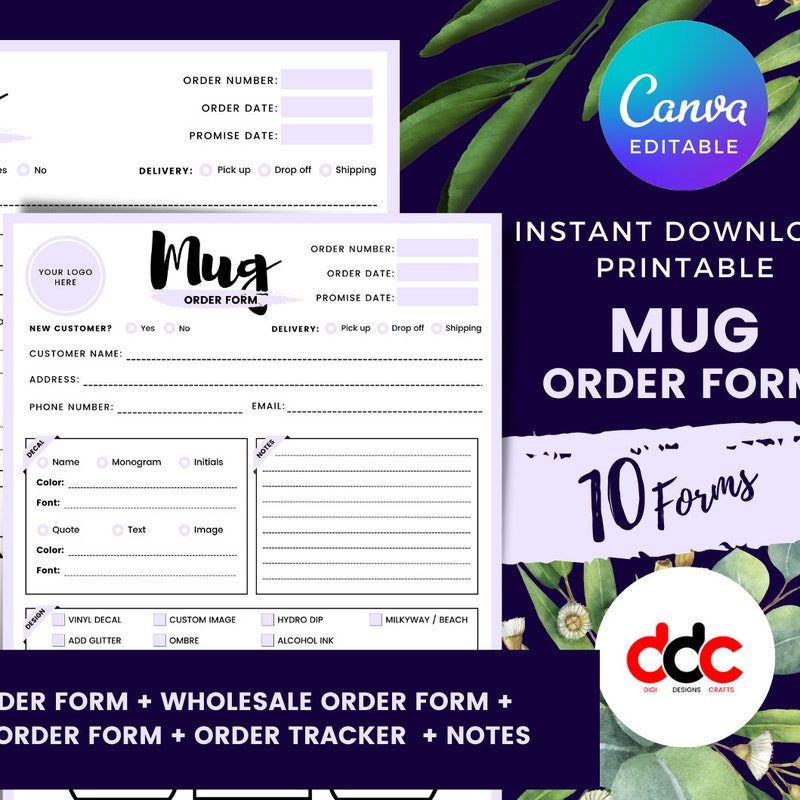 Cup Order Form - Etsy