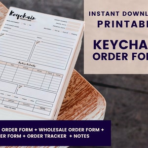 Keychain Order Form Template, Custom Order Form, Wholesale Order Form ...