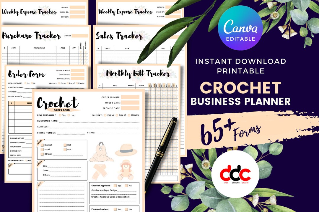 Crochet Business Planner Template, Order Form, Invoice, Tracker, Custom ...
