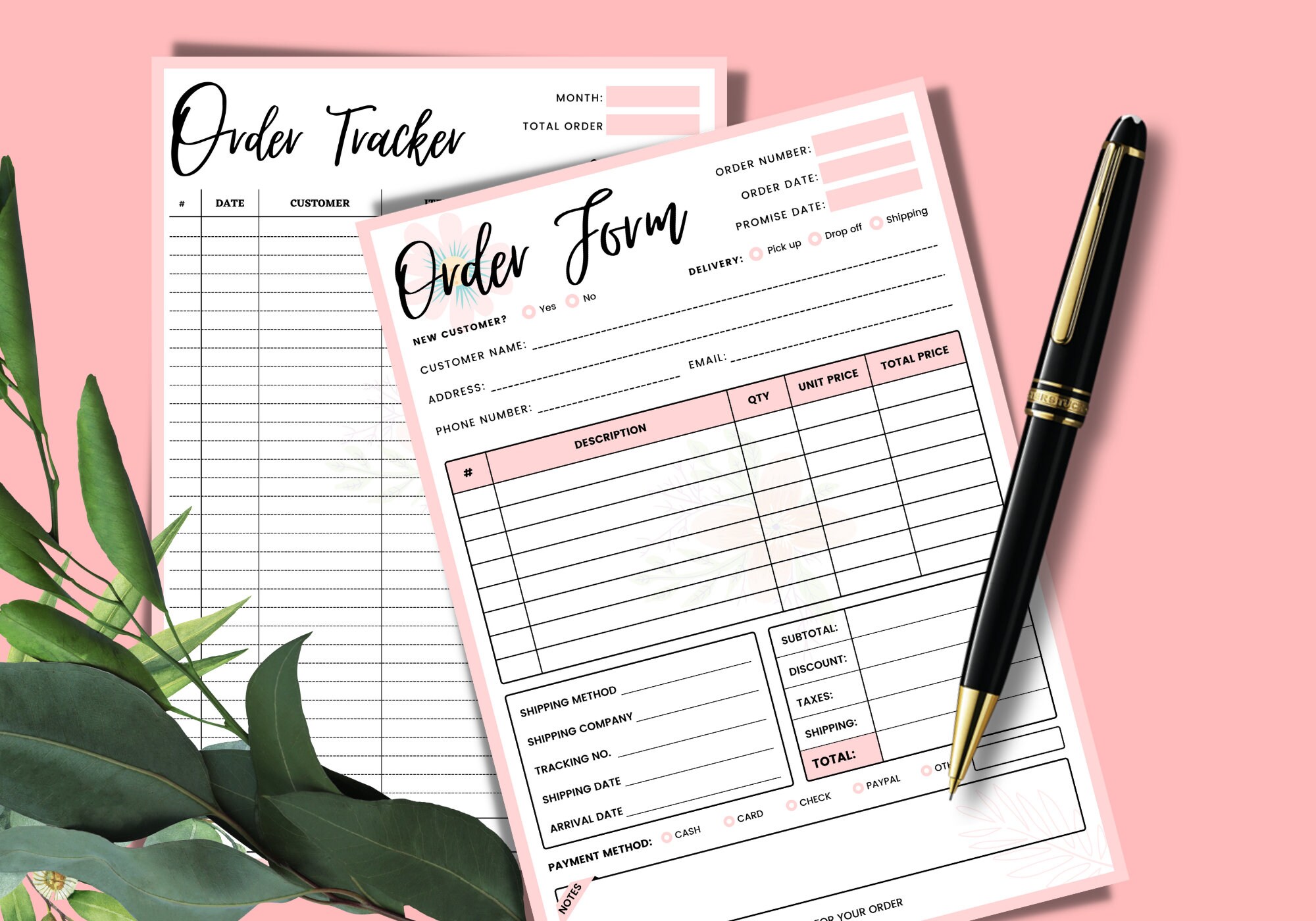 Custom Pen Order Form | Wholesale Order Form | Order Forms Template ...