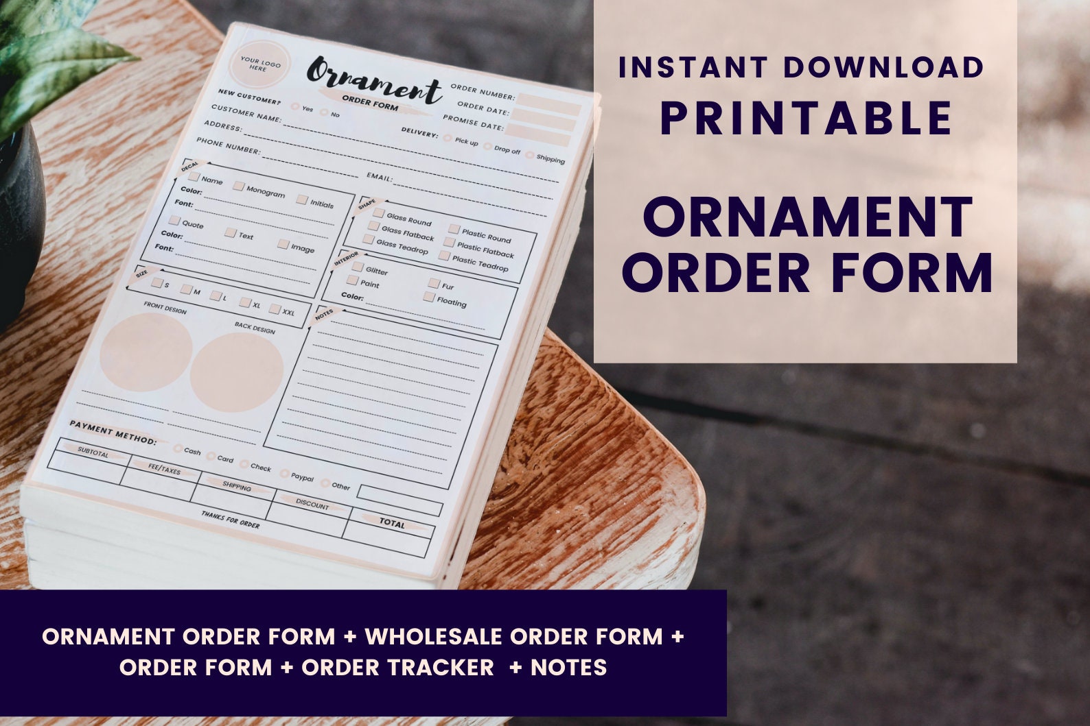 Ornament Order Form Template Custom Order Form Wholesale Order Form