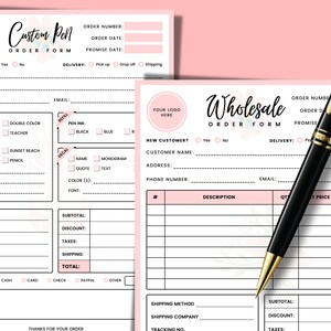 Custom Pen Order Form | Wholesale Order Form | Order Forms Template ...