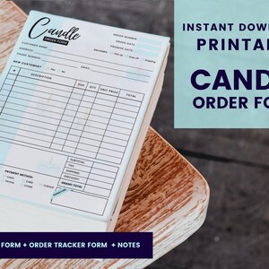 Candle Order Form Template | Business Order Tracker | A4 Size Order ...