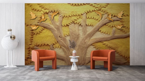 Gold Tree Wallpaper | Etsy