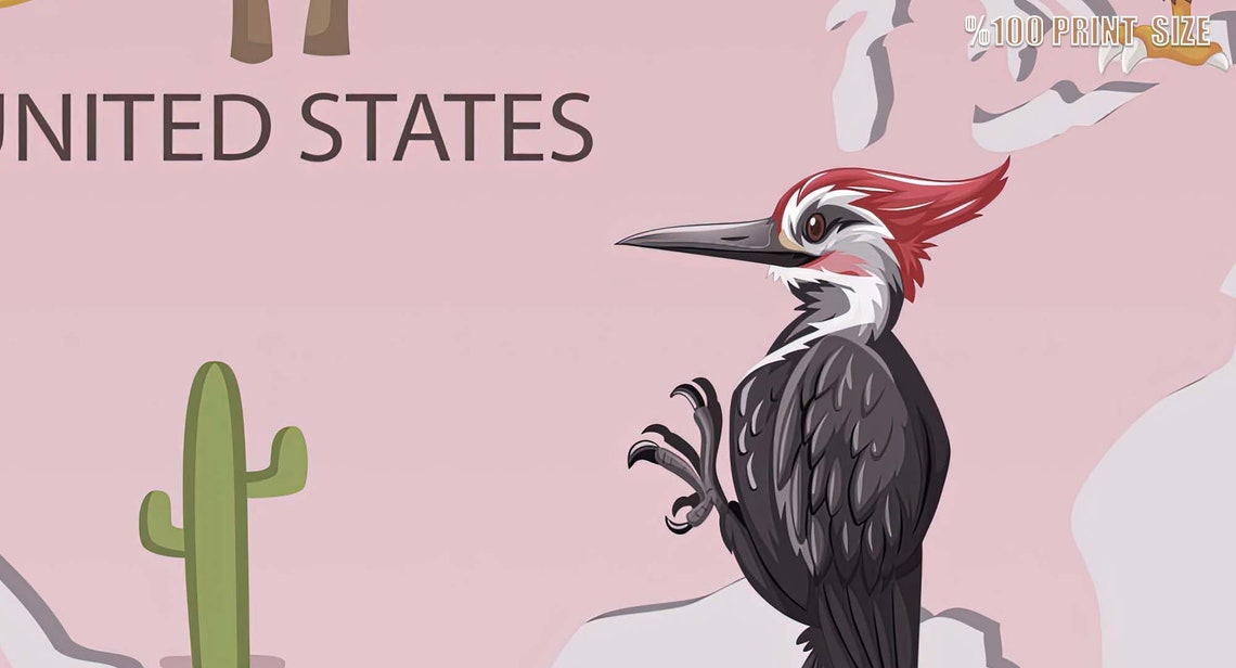 Girl's Pink World Map Wallpaper With Animal Theme - Etsy