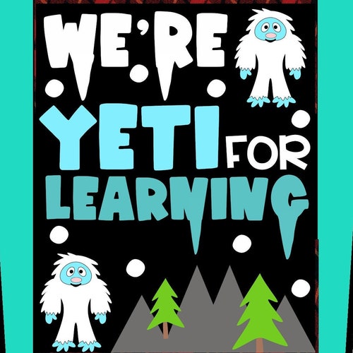 Winter Yeti Decor Classroom Bulletin Board Yeti Themed Door - Etsy