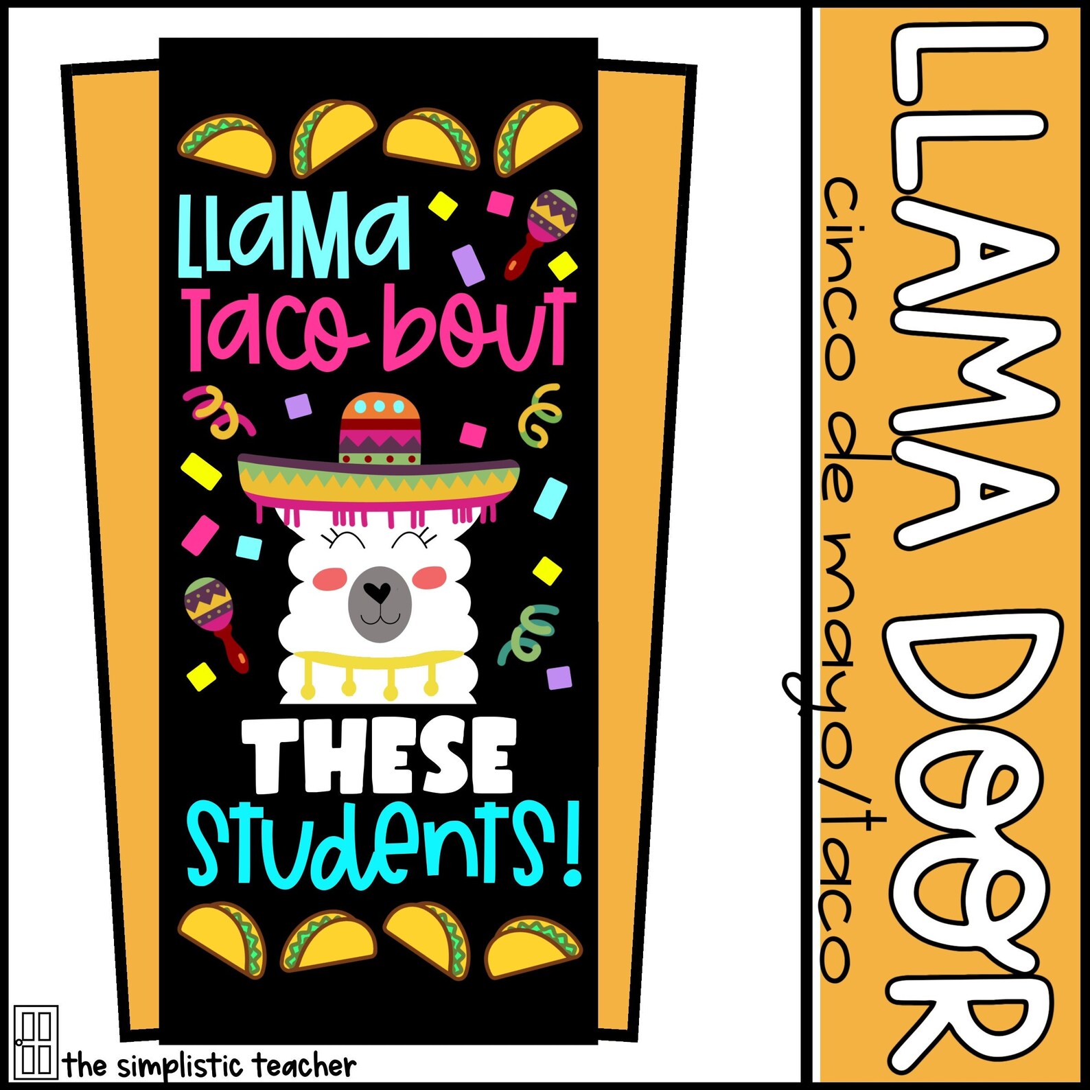 CINCO DE MAYO Llama Door Kit Classroom Bulletin Board Llama - Etsy