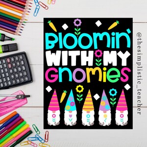 SPRING GNOME CLASSROOM Decor-teacher Bulletin Board Gnome Themed ...