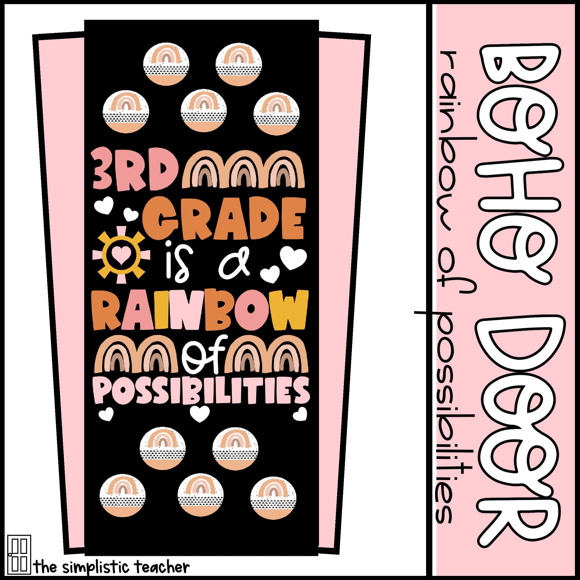 BOHO RAINBOW DOOR Kit Classroom Bulletin Board Back to - Etsy