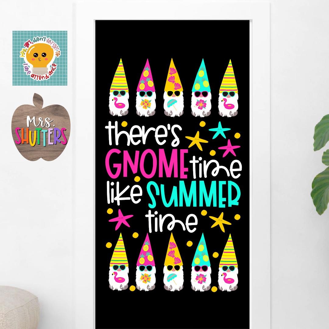 GNOME DOOR DECOR- Classroom Bulletin Board Door Decor- Summer Gnome ...