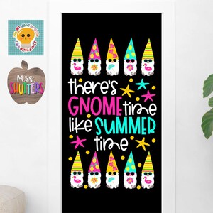 GNOME DOOR DECOR- Classroom Bulletin Board Door Decor- Summer Gnome ...