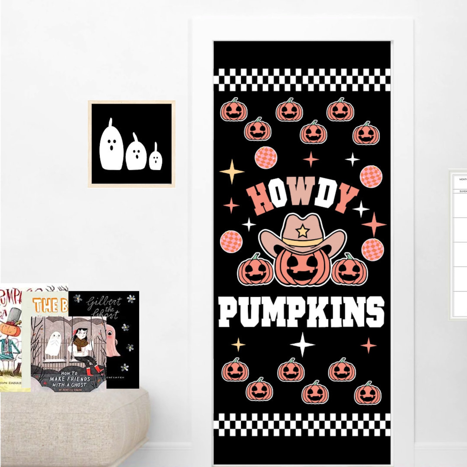 HOWDY PUMPKINS TEACHER Door Decoration Kit-country Halloween Bulletin ...