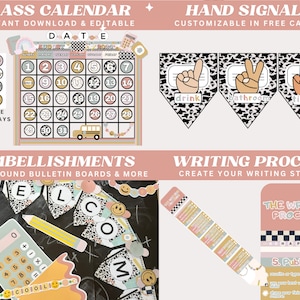 Muted Rainbows Friendship Remix Retro Checker Classroom Decor Bundle ...