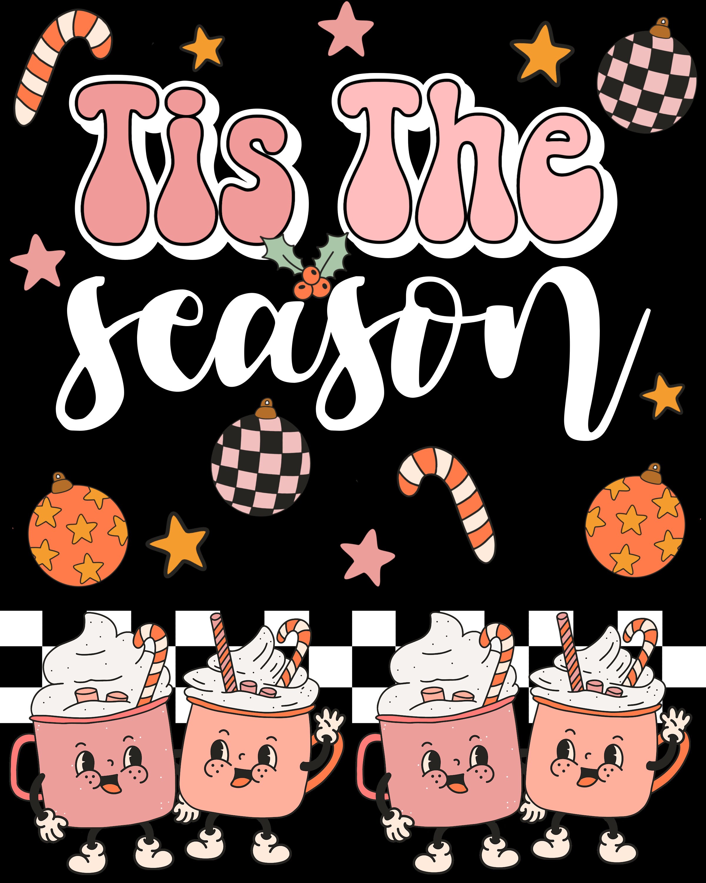 GROOVY RETRO CHRISTMAS Classroom Bulletin Board Kit Tis the - Etsy