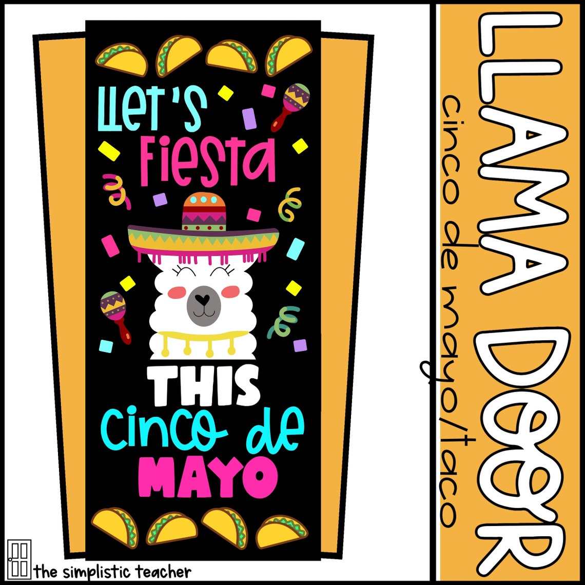 CINCO DE MAYO Llama Door Kit Classroom Bulletin Board Llama - Etsy