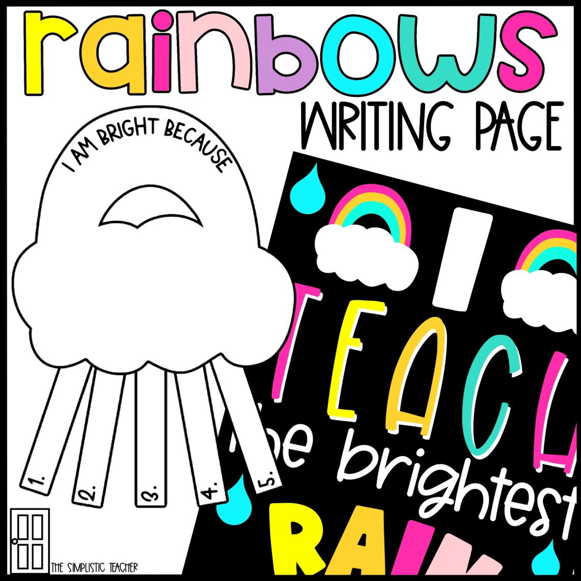 SUMMER RAINBOWS Door Decor Classroom Bulletin Board June - Etsy