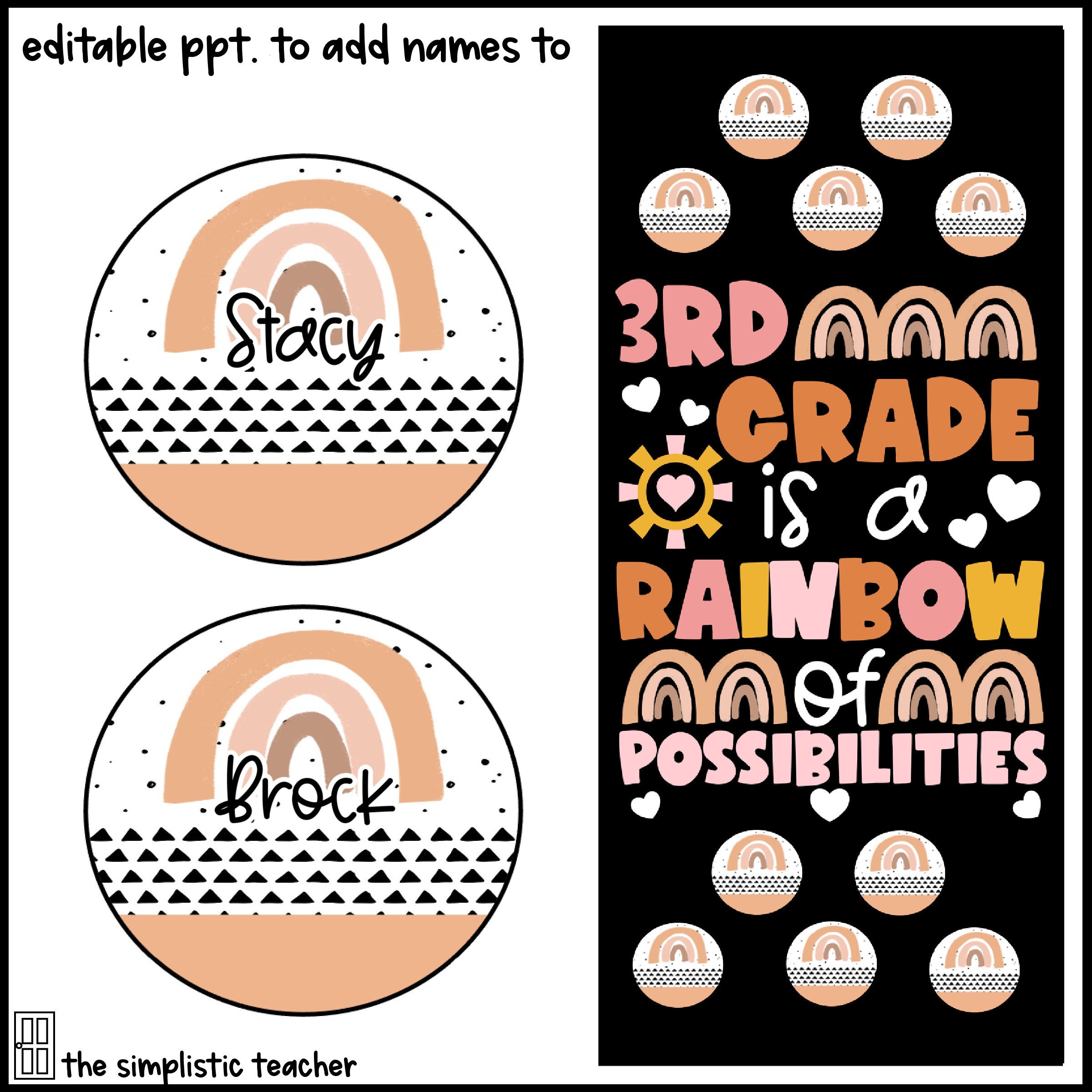 BOHO RAINBOW DOOR Kit Classroom Bulletin Board Back to - Etsy