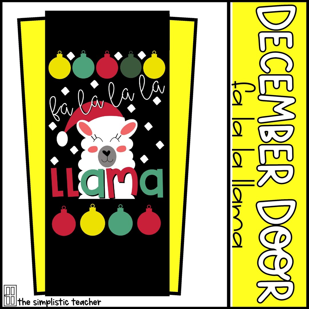 Fa La La Llama Decor Classroom Bulletin Board Llama Themed Door Set ...