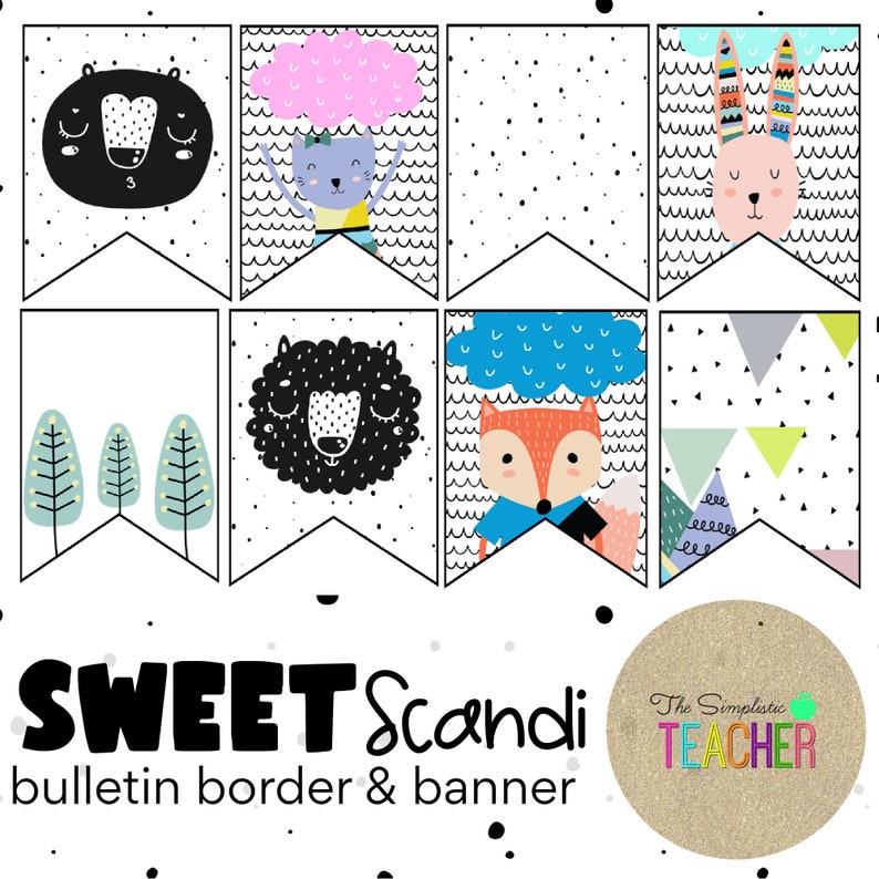 Scandinavian Bulletin Board Border Kit: Teacher Classroom Decor ...