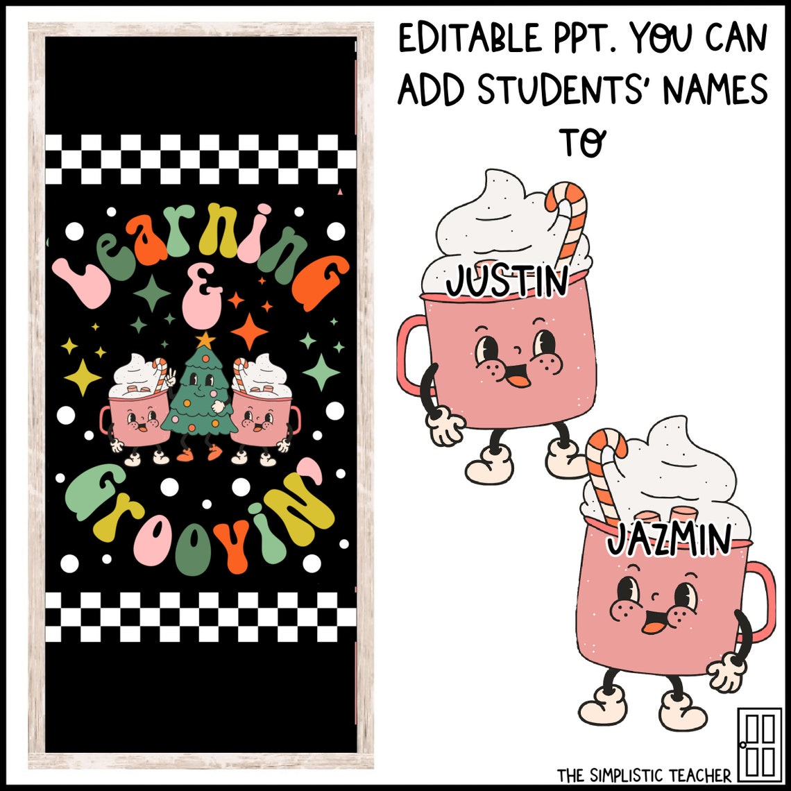 GROOVY RETRO CHRISTMAS Classroom Bulletin Board Kit Groovy - Etsy