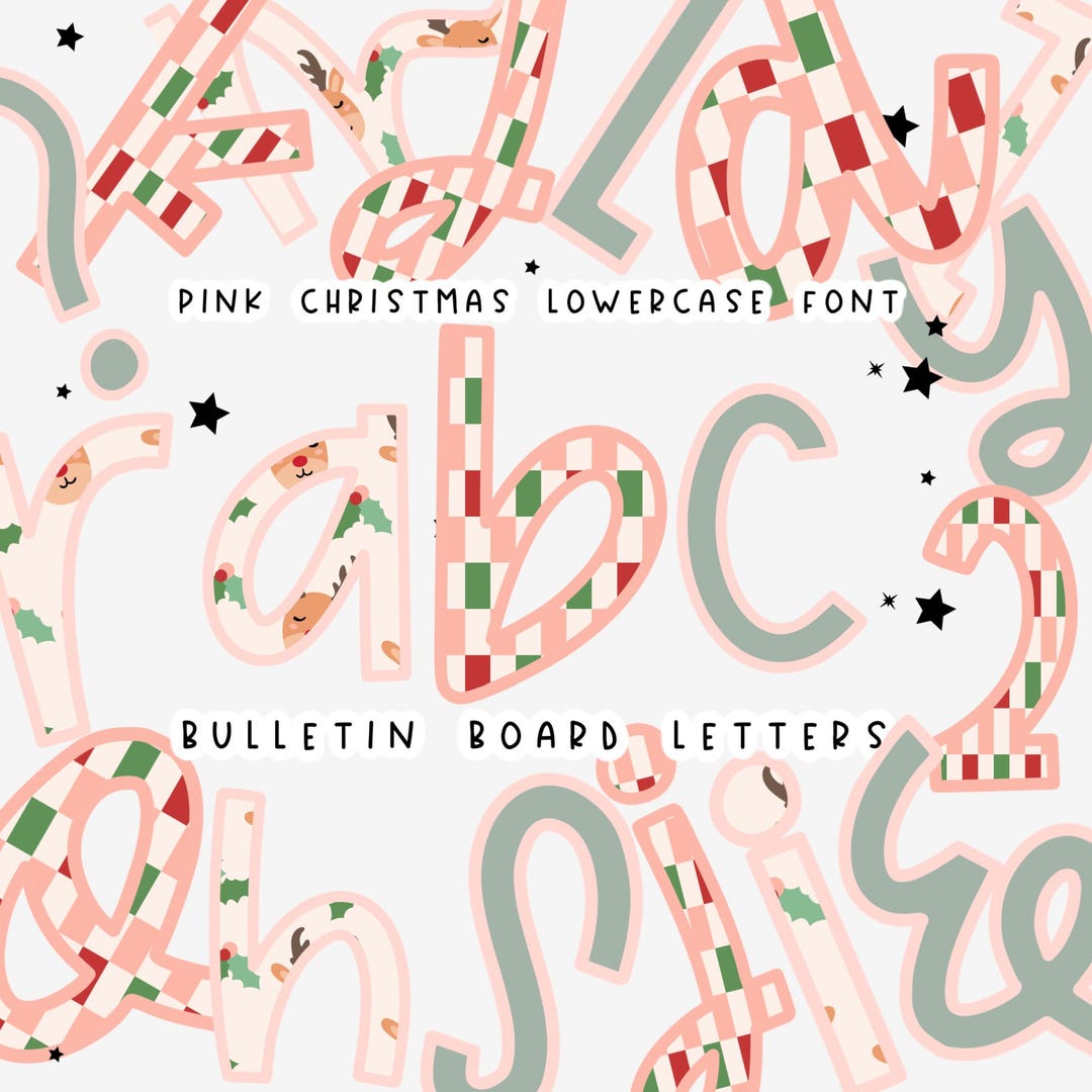 Pink Christmas Bulletin Board Letters: A-Z Pngs (digital Download) - Etsy