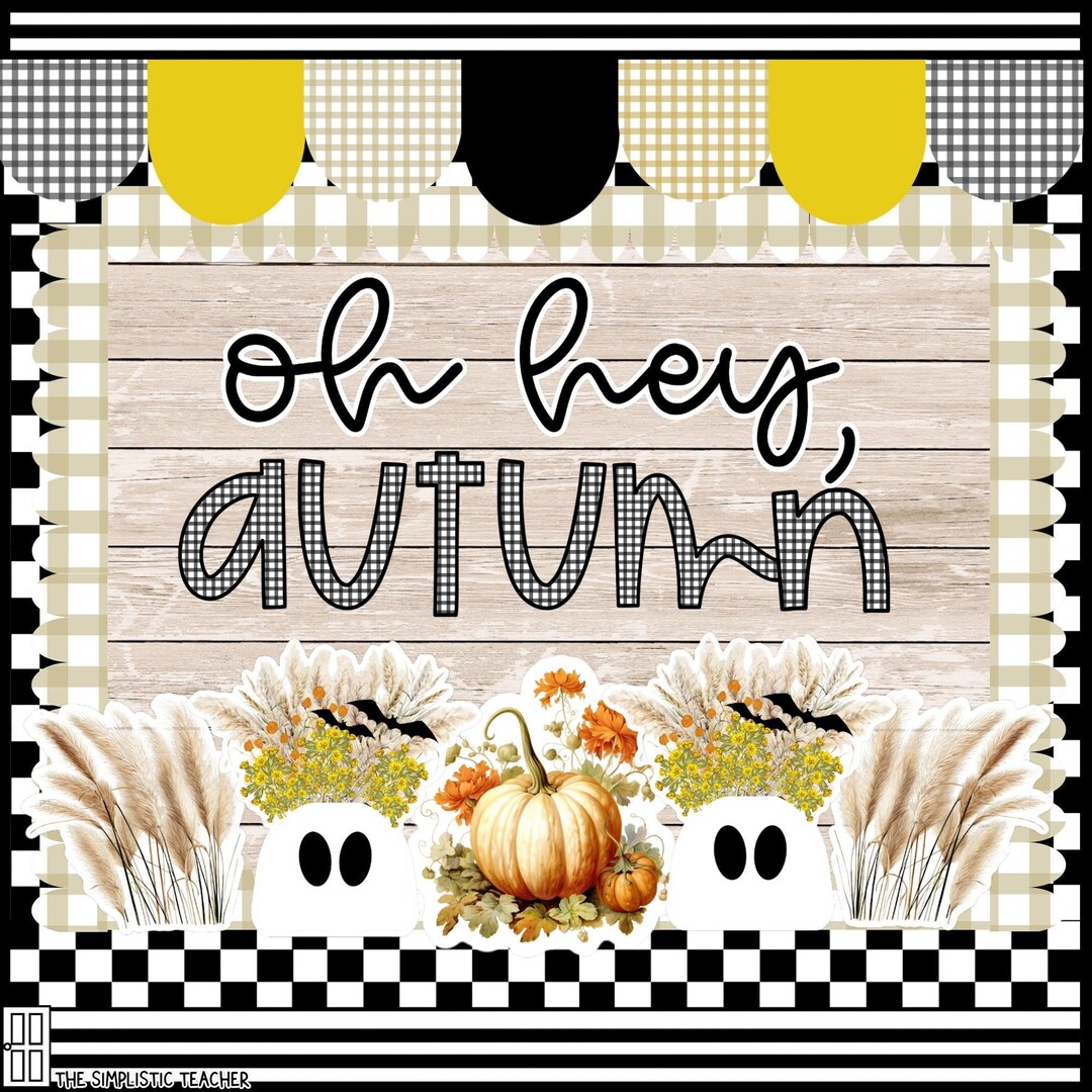 Spooky Country Farmhouse Fall Flowers Bulletin Board Letters and ...