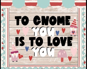 GNOME VALENTINE February Decor Bulletin Board Ideas Gnome - Etsy