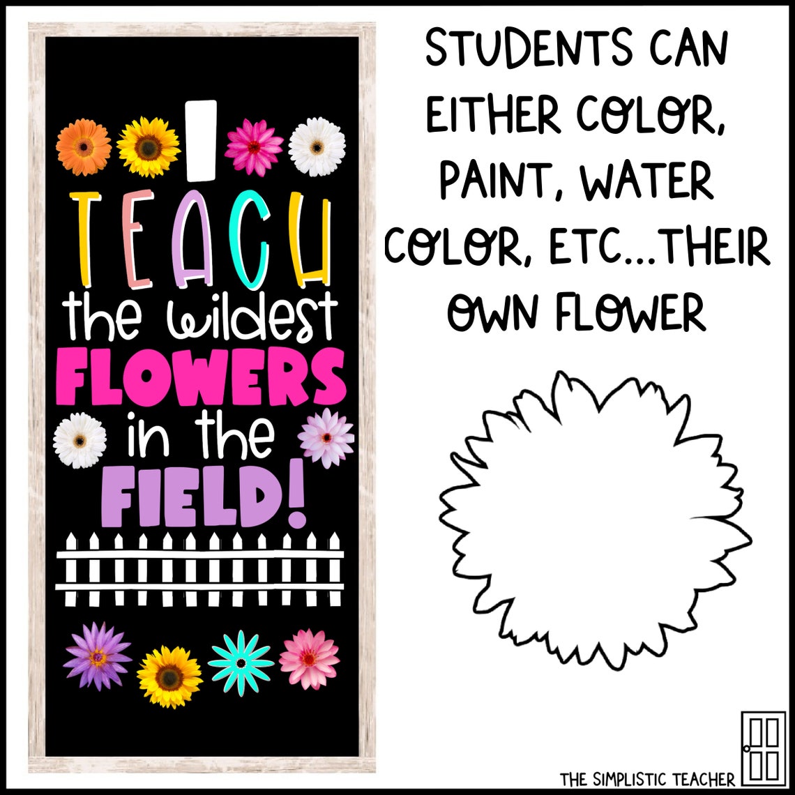 SPRING FLOWERS Door Decor Classroom Bulletin Board April - Etsy