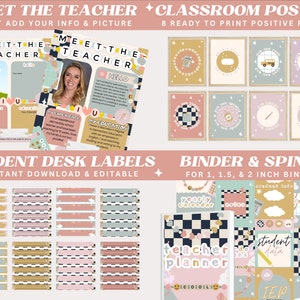 Muted Rainbows Friendship Remix Retro Checker Classroom Decor Bundle ...