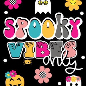 SPOOKY RETRO VIBES Door Decoration Kit-halloween Bulletin Board Set ...