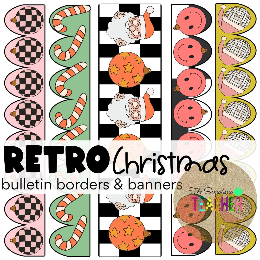 Retro Christmas Bulletin Board Kit: Printable Classroom Decor (PDF) - Etsy