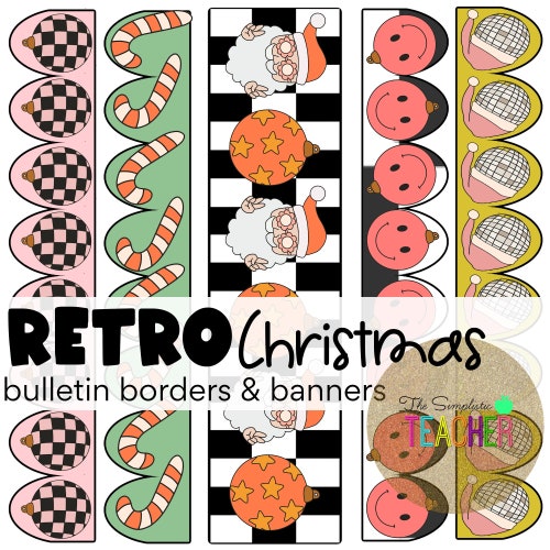 GROOVY RETRO CHRISTMAS Classroom Bulletin Board Kit Groovy - Etsy