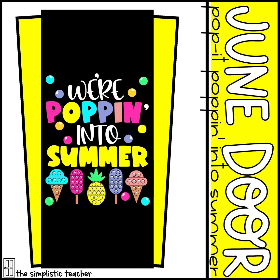 POP IT Summer Ice Cream Door Decor Classroom Bulletin Board - Etsy