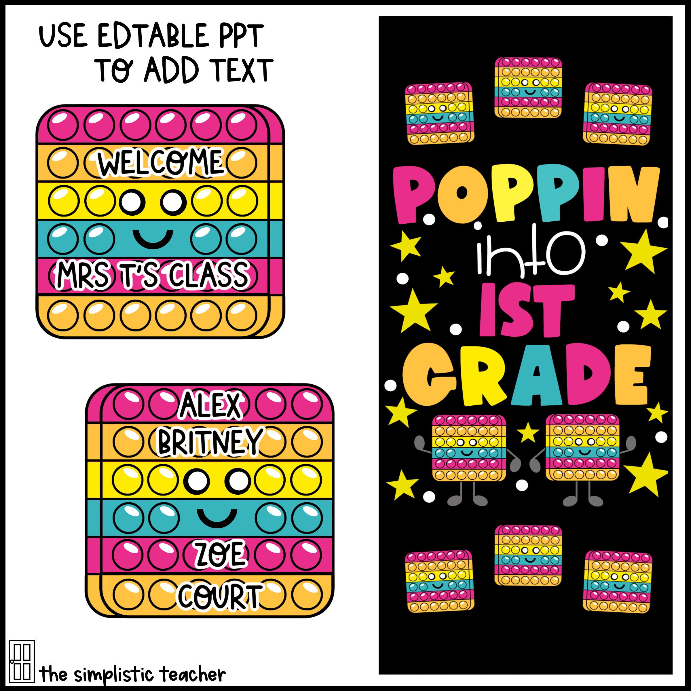 POP IT BACK to School Decor Classroom Bulletin Board Back to - Etsy UK