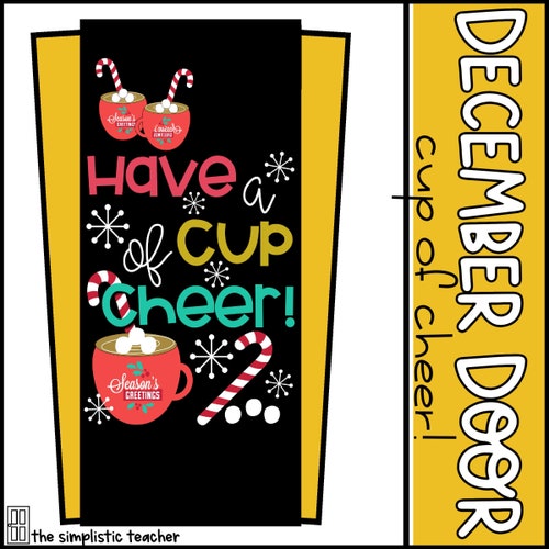 Cup of Cheer Holiday Decor Classroom Bulletin Board Cheer - Etsy