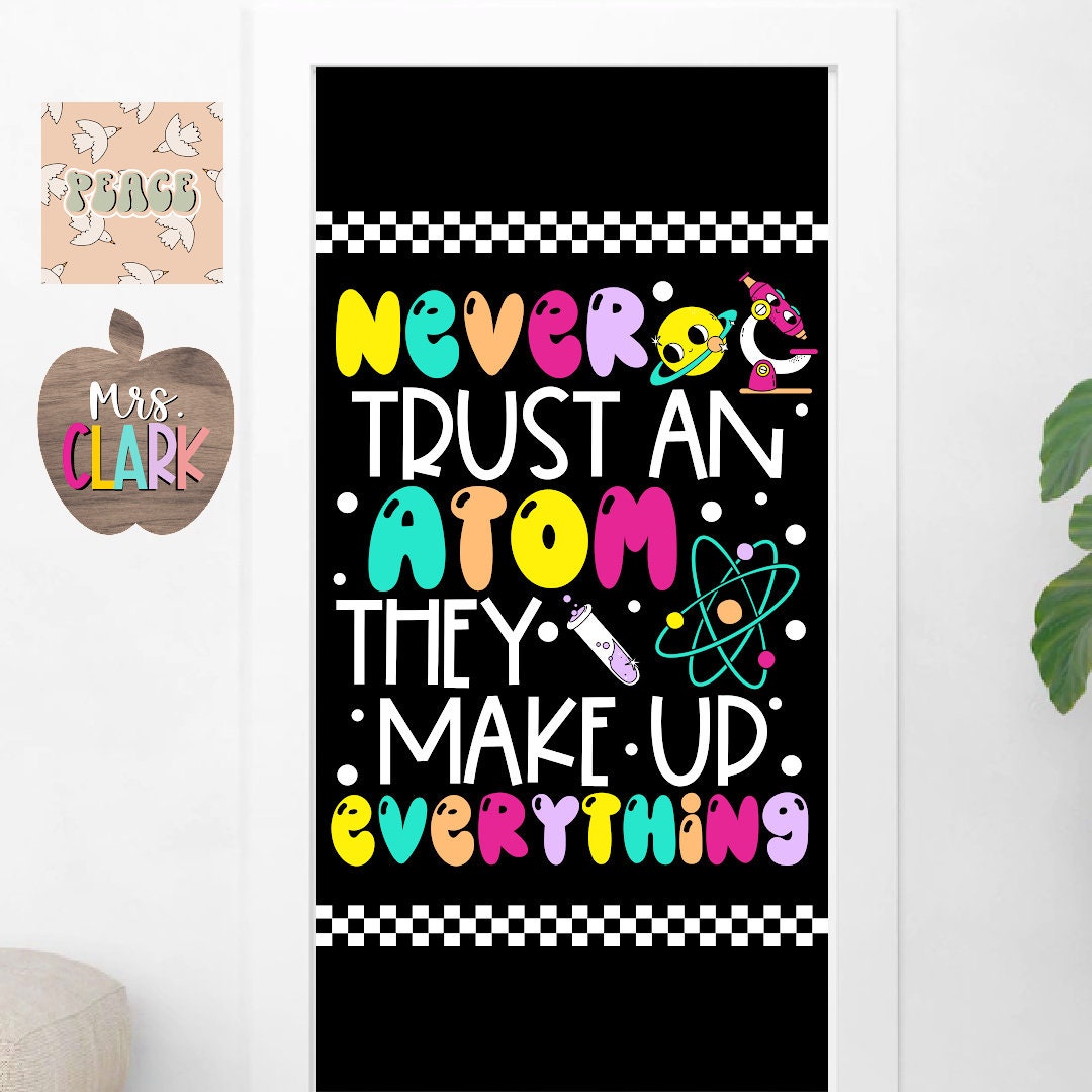 Groovy Science Atom Bulletin Board Kit: Retro Classroom Door Decoration ...