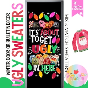 Ugly Christmas Sweater Bulletin Board Kit: Retro Classroom Decor ...