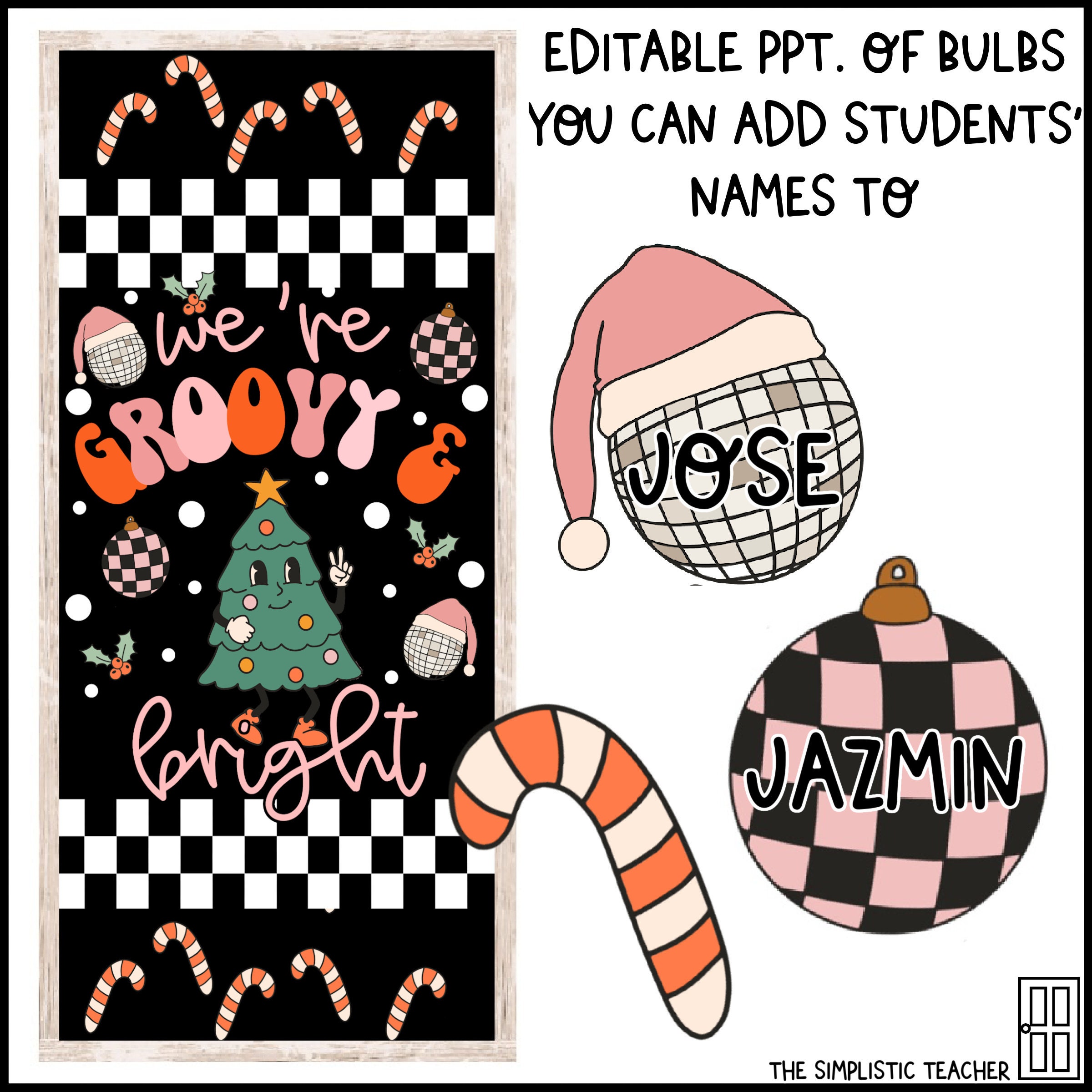 Groovy Retro Christmas Bulletin Board Kit: Teacher Classroom Decor ...