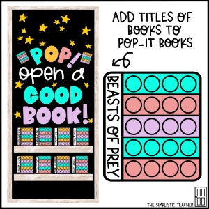 POP IT READING Kit- Classroom Bulletin Board- Read Across America ...