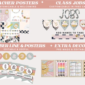 Muted Rainbows Friendship Remix Retro Checker Classroom Decor Bundle ...