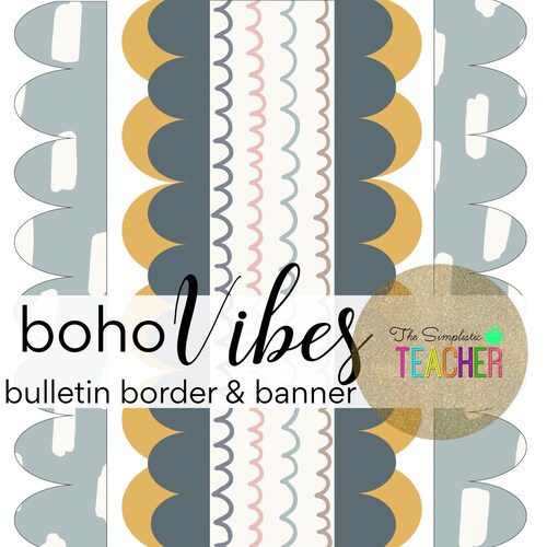 Boho Classroom Bulletin Board Borders set of 6 Printable - Etsy