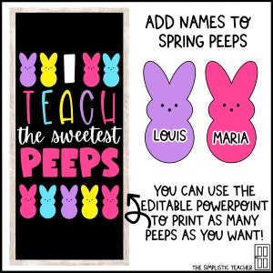 Peeps Easter Door Decor: Spring Classroom Bulletin Board Set - Etsy