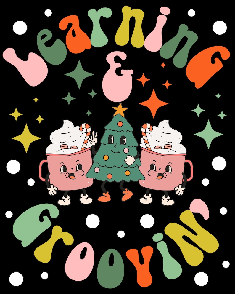 GROOVY RETRO CHRISTMAS Classroom Bulletin Board Kit Groovy - Etsy