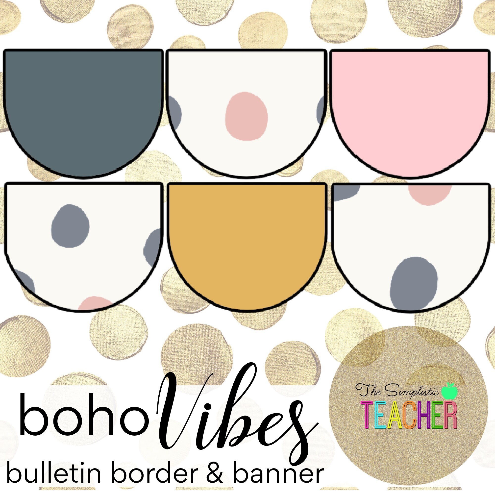 Gold Polka Dot Border Bulliten
