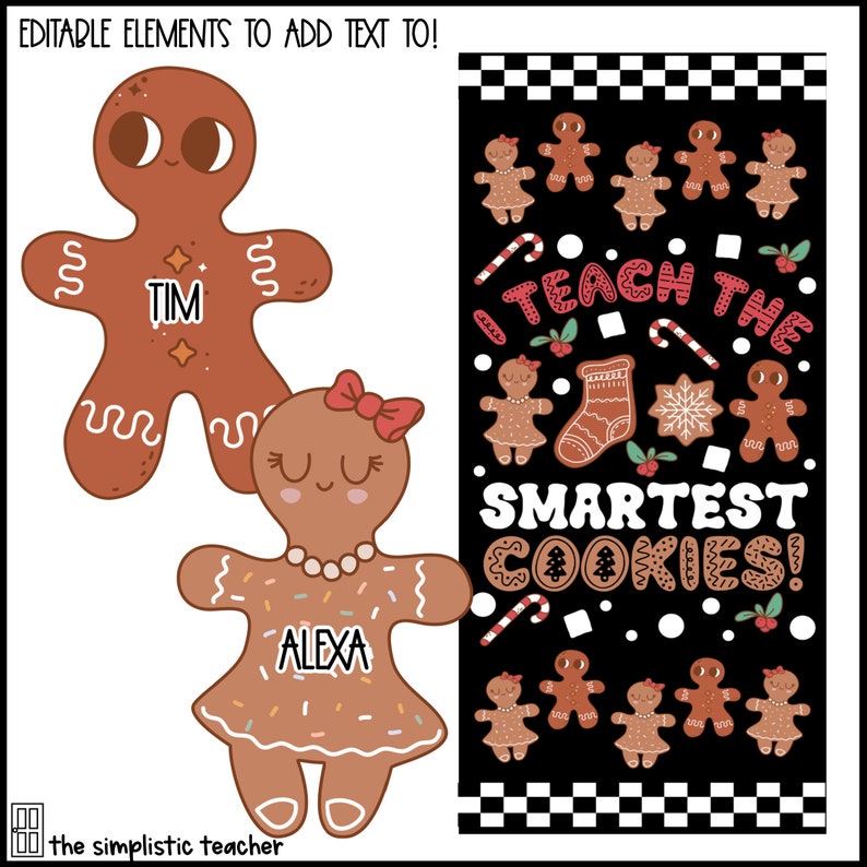 Retro Christmas Bulletin Board Kit: Groovy Gingerbread Classroom Decor ...