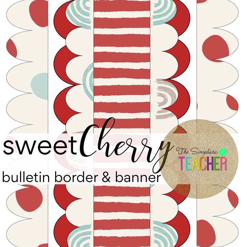 Sweet Cherry Bulletin Board Borders and Banner Bulletin | Etsy