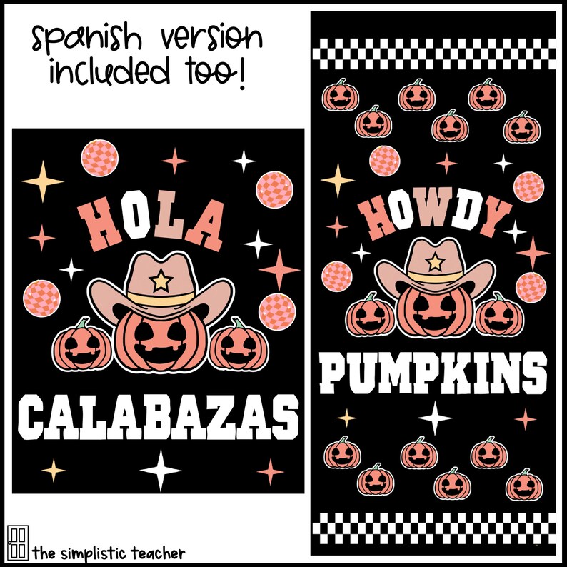 HOWDY PUMPKINS TEACHER Door Decoration Kit-country Halloween Bulletin ...