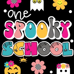 SPOOKY RETRO VIBES Door Decoration Kit-halloween Bulletin Board Set ...