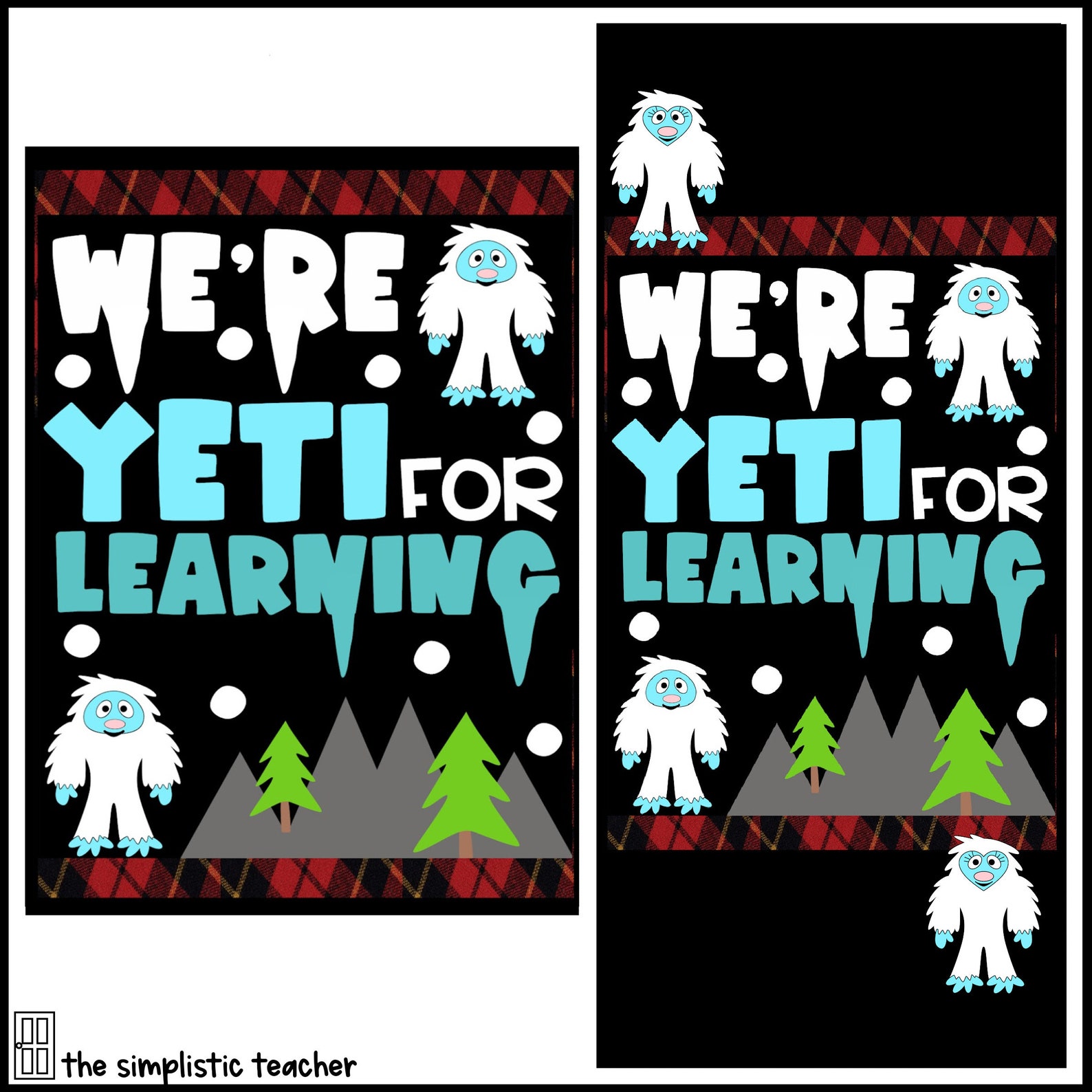 Winter Yeti Decor Classroom Bulletin Board Yeti Themed Door - Etsy